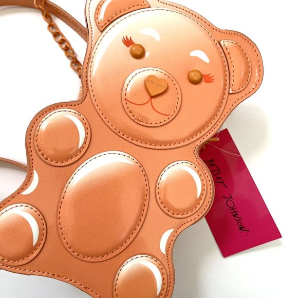 Betsey Johnson | Bags | Nwt Betsey Johnson Teddy Gummy Bear Novelty Orange Crossbody Bag Patent ...